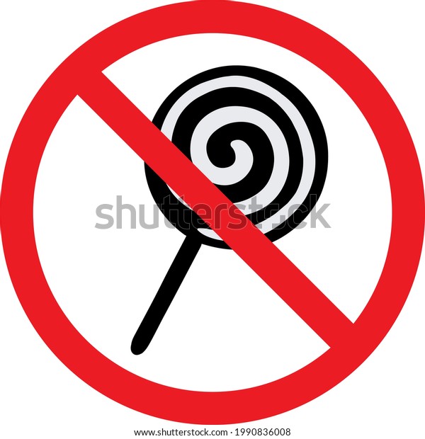 No Candy Sign Red Circle Background Stock Vector (Royalty Free ...