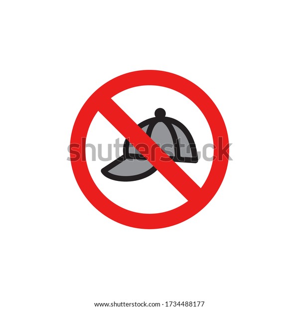 No Cap No Hat Prohibition Sign Stock Vector (Royalty Free) 1734488177 ...