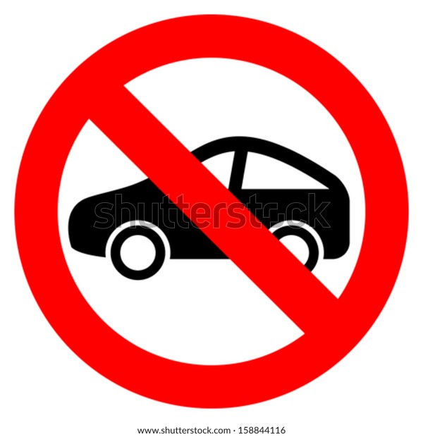 No Car Vector Sign Stock Vector (Royalty Free) 158844116 | Shutterstock