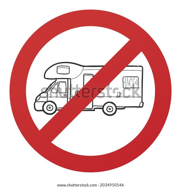 No Caravan Symbol Isolated On White Stock Vector (Royalty Free ...