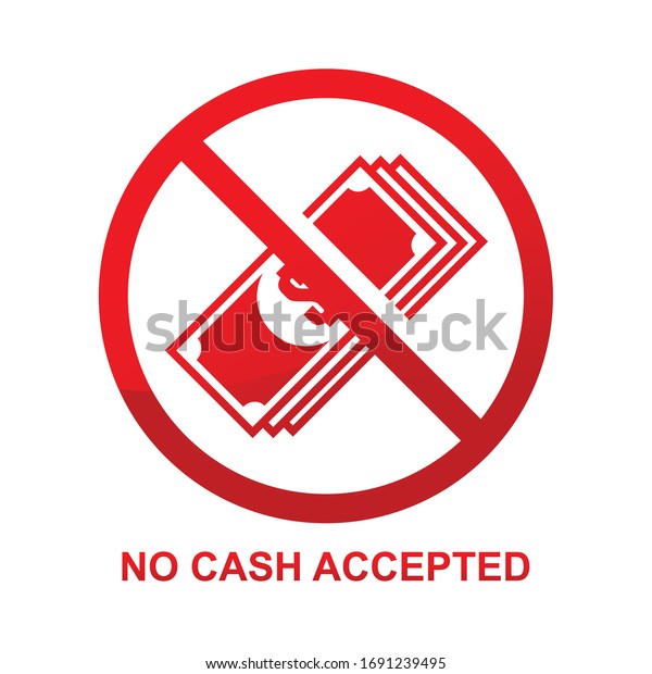 No Cash Accepted Sign Isolated On Stock Vector (Royalty Free ...