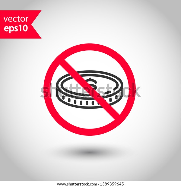 No Cash Icon Forbidden Payment Icon Stock Vector (Royalty Free ...