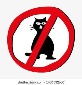 No Cat Sign Vector Icon Stock Vector (Royalty Free) 1486332680 ...