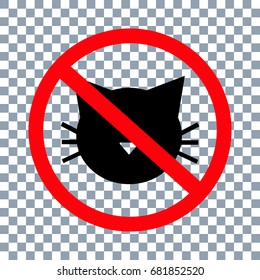 No Cats Icon On Transparent Background Stock Vector (Royalty Free ...