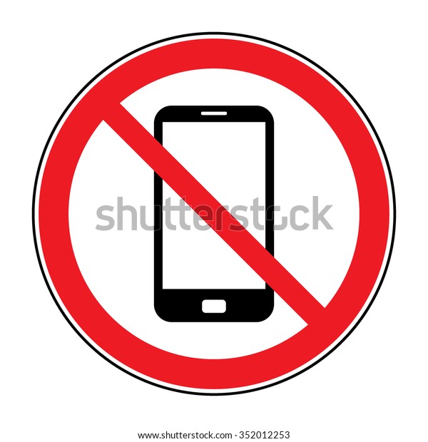 No Cell Phone Sign Mobile Phone Stock Vector (Royalty Free) 352012253 ...