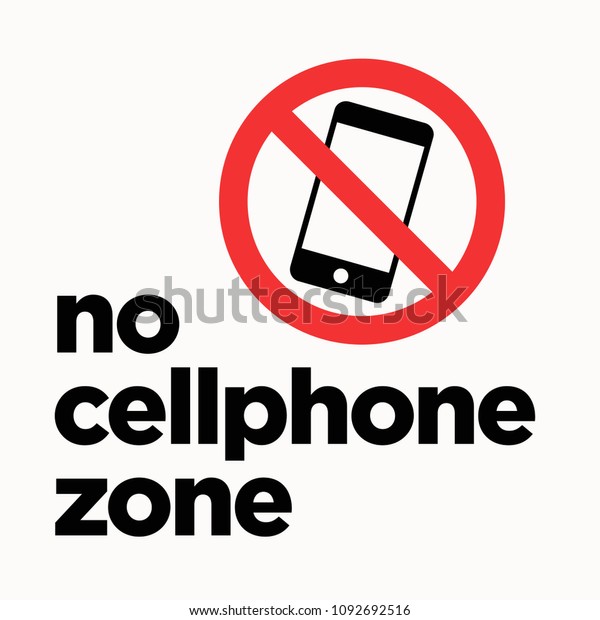 No Cellphone Zone Sticker Sign Flat Stock Vector (Royalty Free ...