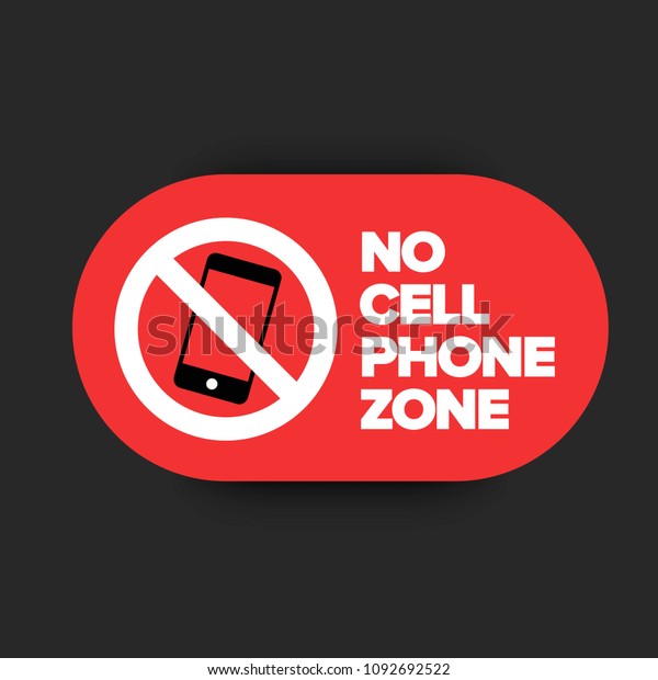 No Cellphone Zone Sticker Sign Flat Stock Vector (Royalty Free ...