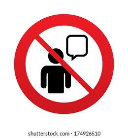 No Chat Sign Icon Speech Bubble Stock Vector (Royalty Free) 174926510 ...