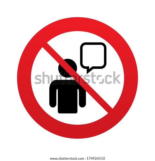 No Chat Sign Icon Speech Bubble Stock Vector (Royalty Free) 174926510 ...