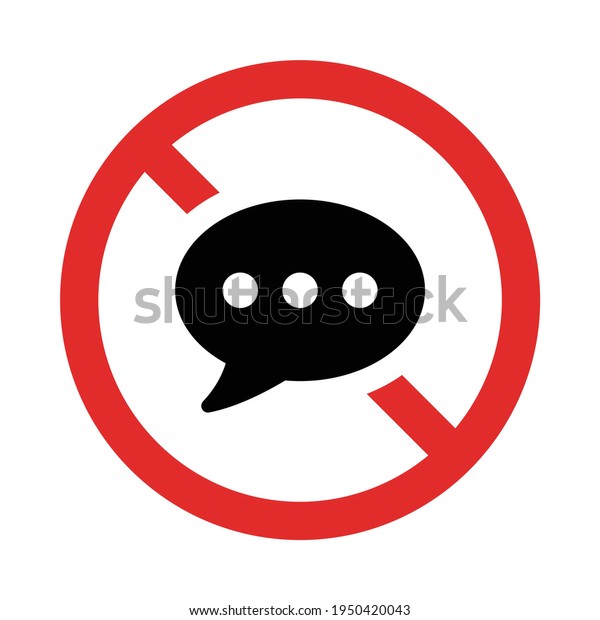 No Chat Sign Vector Isolated On Stock Vector (Royalty Free) 1950420043 ...