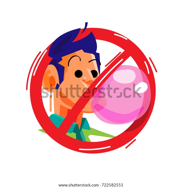 No Chewing Gum Sign Vector Illustration 스톡 벡터(로열티 프리) 722582551 ...