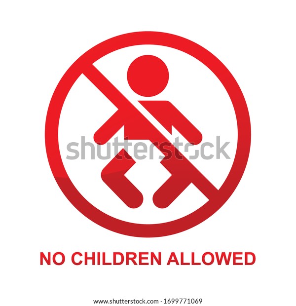 No Children Allowed Sign Isolated On Stock Vector (Royalty Free ...
