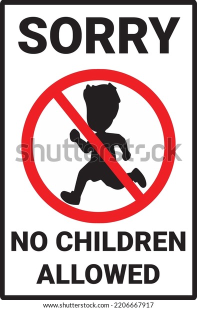 No Children Allowed Vector Sign Red Stock Vector (Royalty Free ...