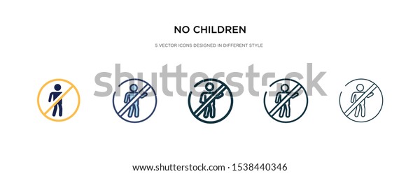 No Children Icon Different Style Vector: vector de stock (libre de ...