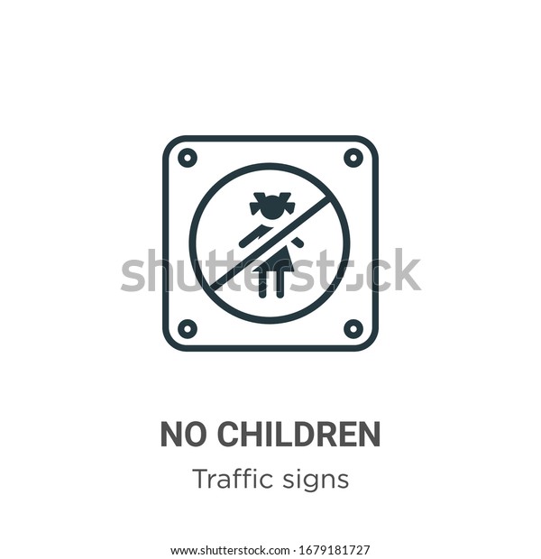 No Children Outline Vector Icon Thin Stock Vector (Royalty Free ...