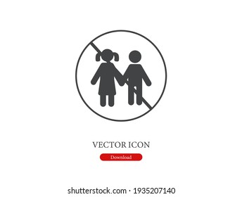 No Children Vector Icon Editable Stroke Stock Vector (Royalty Free ...