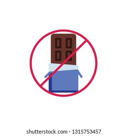 No Chocolate Flat Icon Vector Sign Stock Vector (Royalty Free) 1315753457
