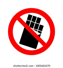 Forbidden Sign Chocolate Bar Glyph Icon Stock Vector (Royalty Free ...