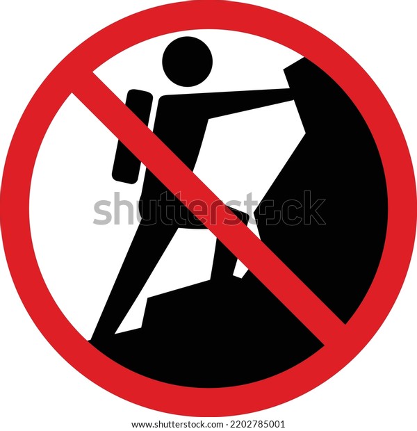 No Cliff Climbing Sign Vector Stock Vector (Royalty Free) 2202785001 ...