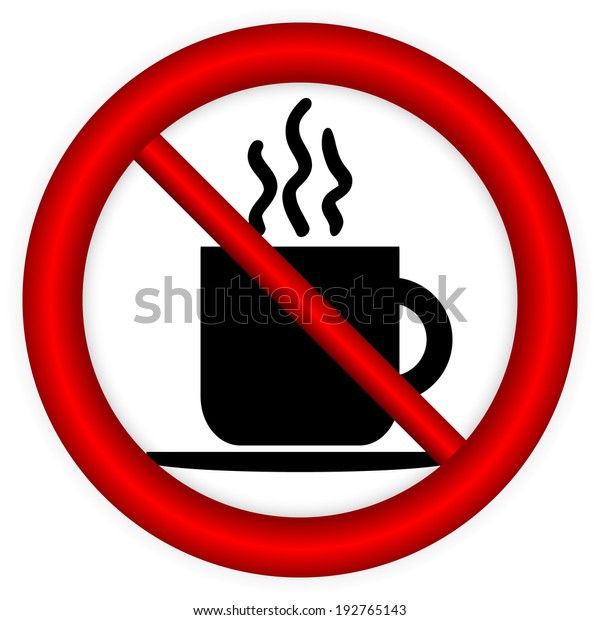 No Coffee Cup Sign On White Stock Vector (Royalty Free) 192765143