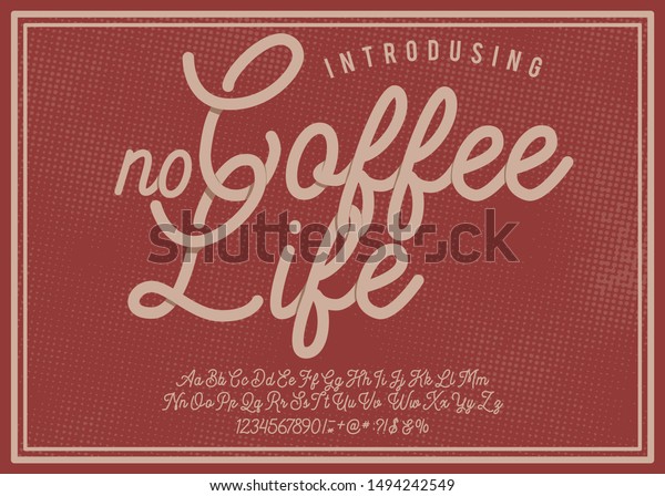 No Coffee No Life Lettering Print Stock Vector (Royalty Free ...