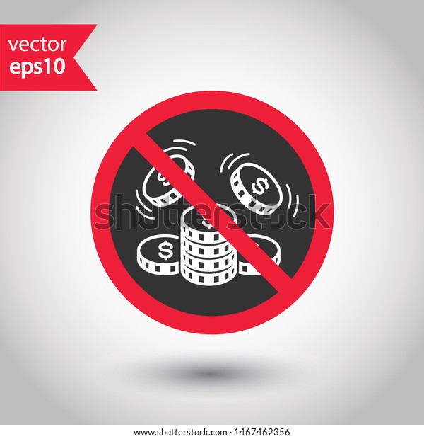 No Coin Icon Forbidden Payment Icon: vector de stock (libre de regalías ...