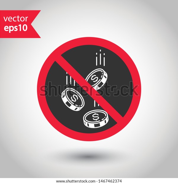 No Coin Icon Forbidden Payment Icon Stock Vector (Royalty Free ...