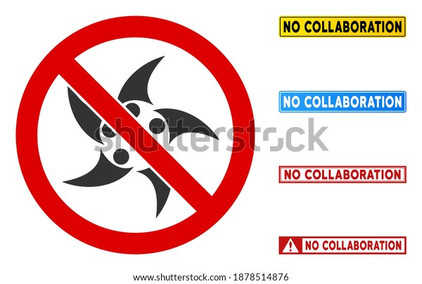 No Collaboration Sign Messages Rectangular Frames Stock Vector (Royalty ...