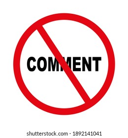 No Comment Sign On White Background Stock Vector (Royalty Free ...