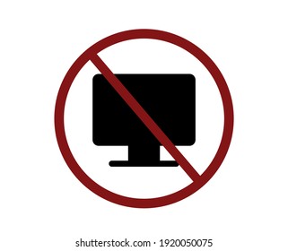 No Computer Icon Vector Linear Style Stock Vector (Royalty Free ...