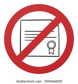 No Contract Symbol Isolated On White Stock Vector (Royalty Free ...