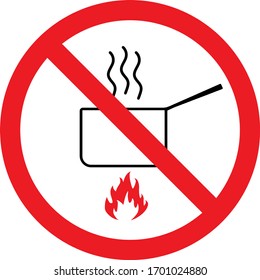 No Cooking Sign Prevent Fire Accidents Stock Vector (Royalty Free ...