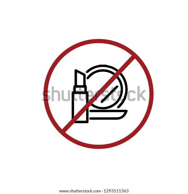NO COSMETICS icon vector. NO symbol. Cosmetcs icon vector. NO symbol ...