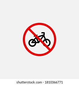 No Cycling Isolated On Background Prohibition Stock Vector (Royalty ...