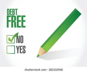 No Debt Free Check Mark Sign Stock Vector (Royalty Free) 282102968 ...