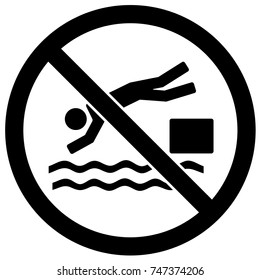 No Diving Sign Black White Vector Stock Vector (Royalty Free) 747374206 | Shutterstock