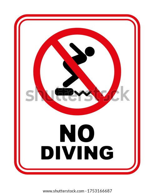 No Diving Sign On White Background Stock Vector (Royalty Free ...