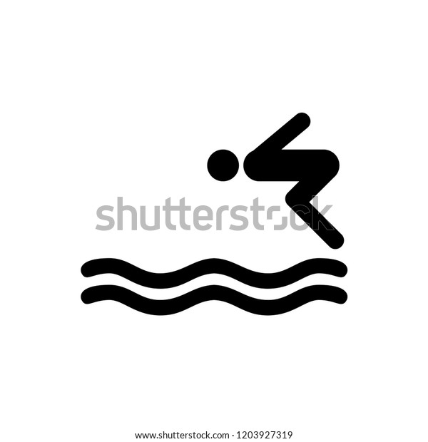 No Diving Sign Vector Illustration Stock Vector (Royalty Free) 1203927319