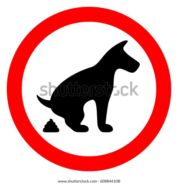 No Dog Pooping Sign Icon Royalty Free Vector Image