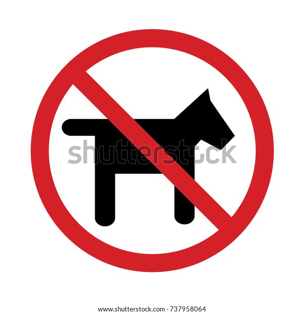 No Dog Sign Simple Flat Design Stock Vector (Royalty Free) 737958064 ...