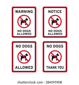 No Dogs Allowed Sign Vector Set Stock Vector (Royalty Free) 284595908 ...