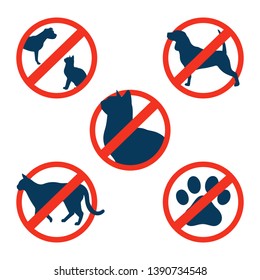 No Dogs Cats Pets Allowed Entry Stock Vector (Royalty Free) 1390734548 ...