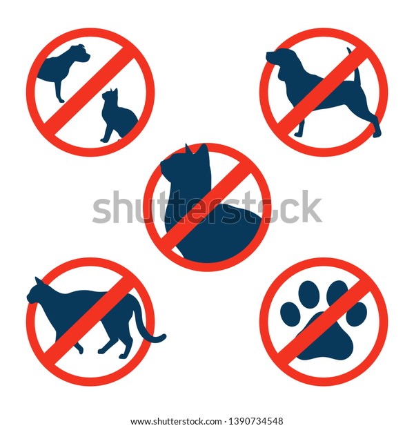 No Dogs Cats Pets Allowed Entry Stock Vector (Royalty Free) 1390734548 ...