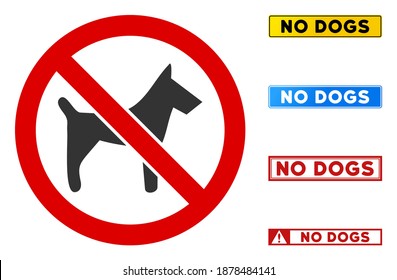 No Dogs Sign Phrases Rectangle Frames Stock Vector (Royalty Free ...