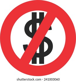 No Dollar Icon Vector Isolated On Stock Vector (Royalty Free) 241003060 ...