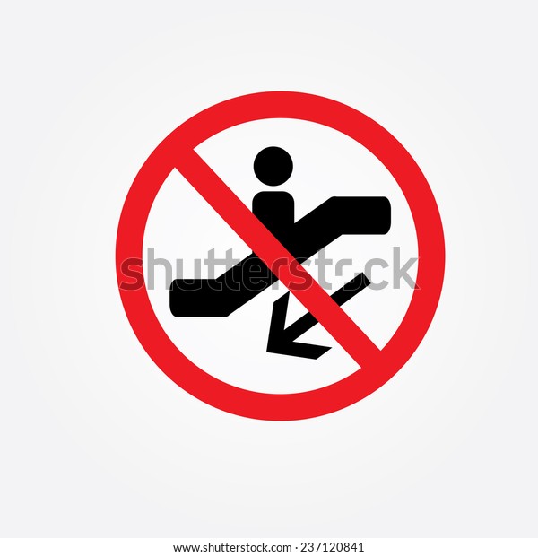 No Down Stairs Signprohibit Sign Stock Vector (Royalty Free) 237120841 ...