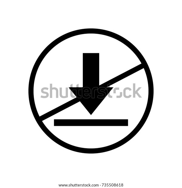 No Download Allowed Black Sign Icon Stock Vector (Royalty Free ...