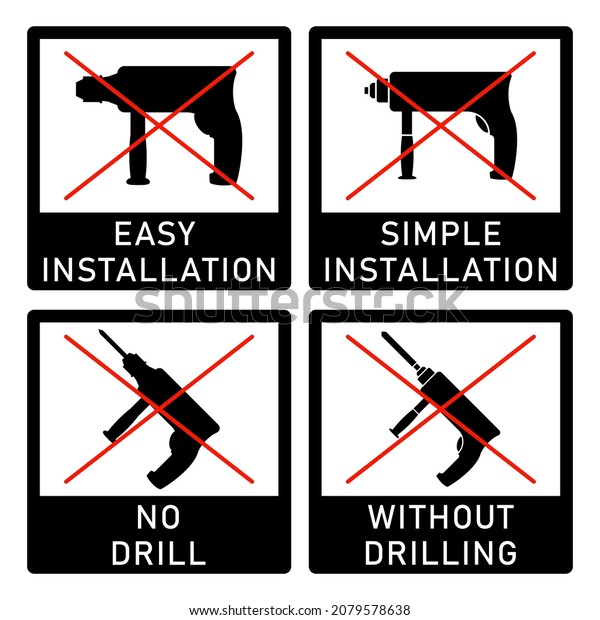 No Drill Without Drilling Easy Installation Stock Vector (Royalty Free ...