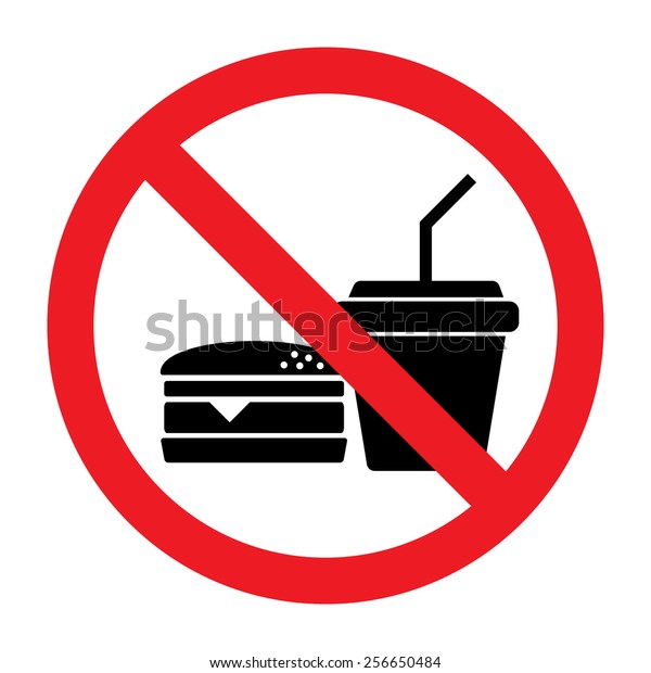 No Eating Vector Sign Stock Vector (Royalty Free) 256650484 | Shutterstock