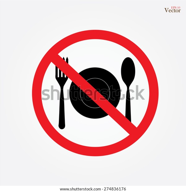 No Eating Vector Signno Food Drink 스톡 벡터(로열티 프리) 274836176 | Shutterstock